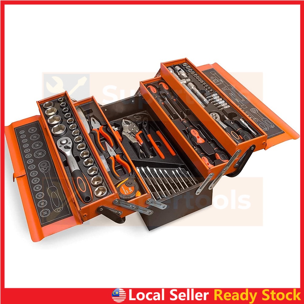 85pcs 1/2" & 1/4" CR-V Socket Box Wrench Set w Cantilever Box ...