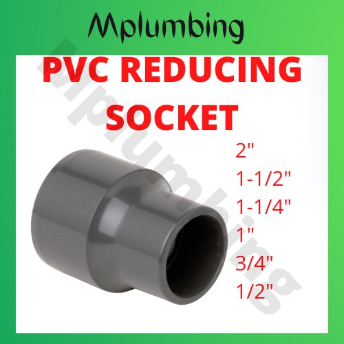 REDUCING SOCKET PVC PIPE FITTINGS REDUCER RS 1/2" 3/4" 1" 1-1/4" 1-1/2 ...