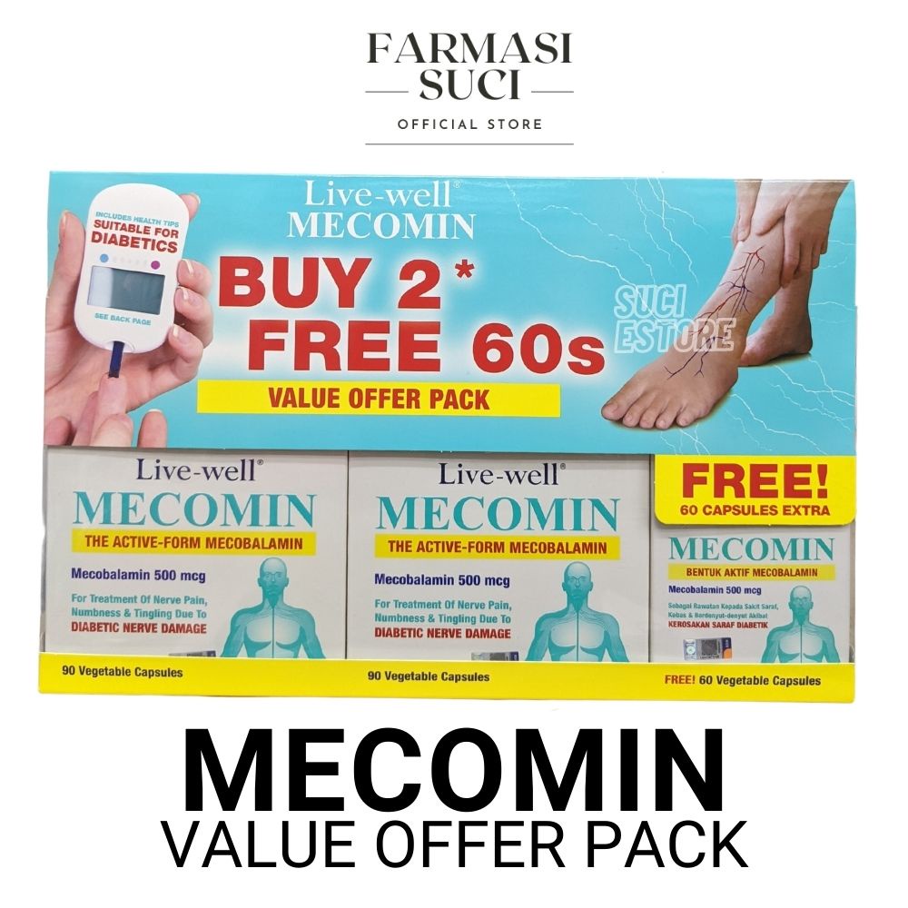 Live Well Mecomin 500mcg Value Pack / 90s / 60s - Ubat Saraf Kebas ...