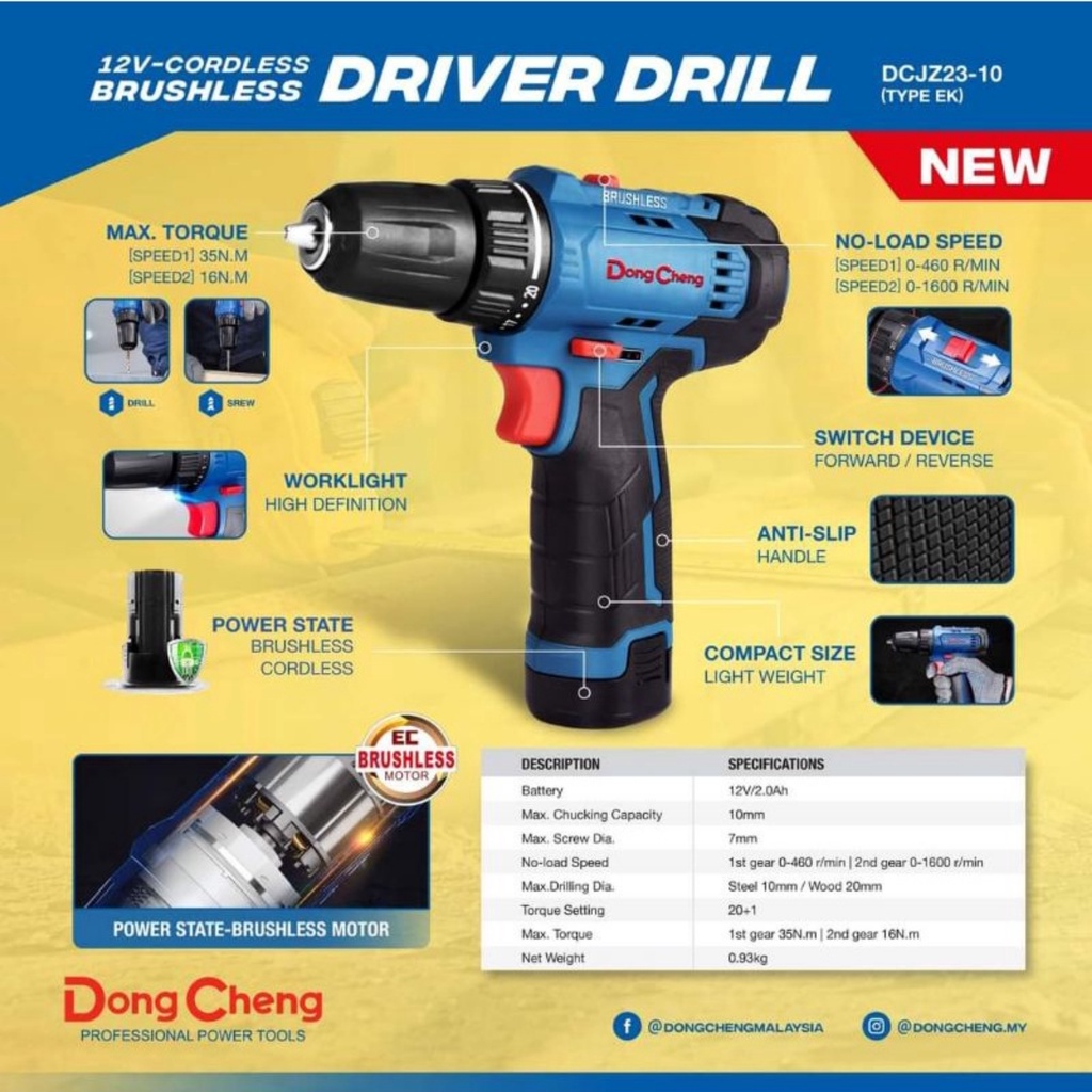 Dongcheng Impact Driver 12v Li On Cordless Dcpl04 8 Full Set Solo Add