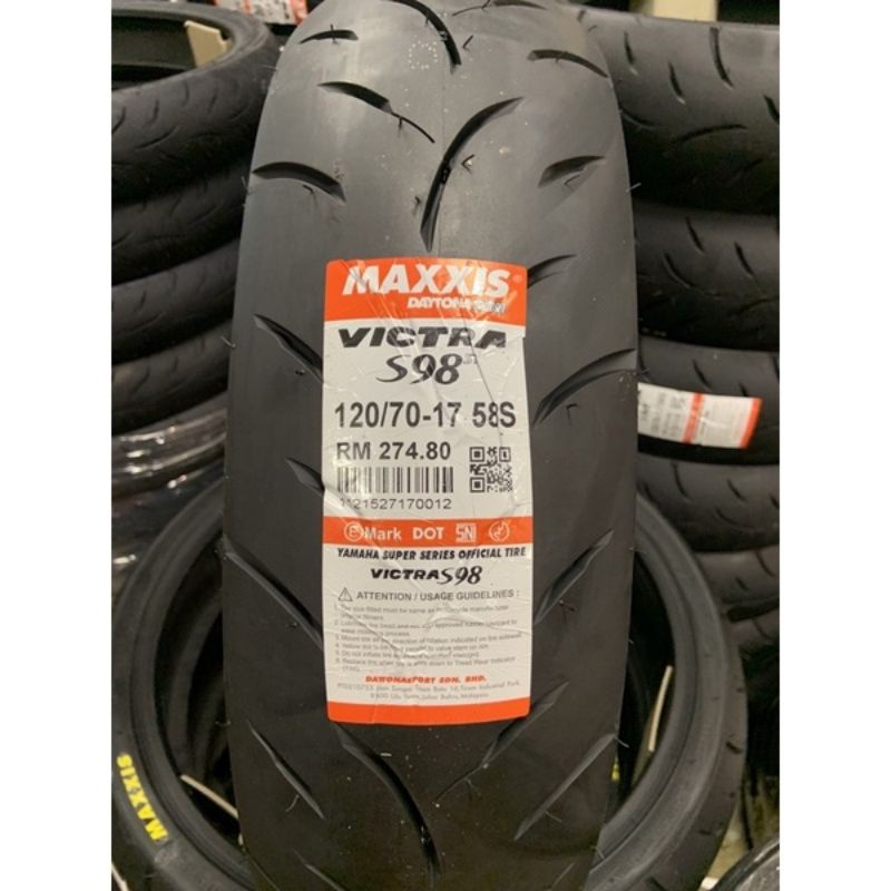 TAYAR MAXXIS VICTRA S98 17' TUBELESS TYRE RACING DUAL COMPOUND MAXXIS F1 TIRE SUPERBIKE & KAPCAI ...
