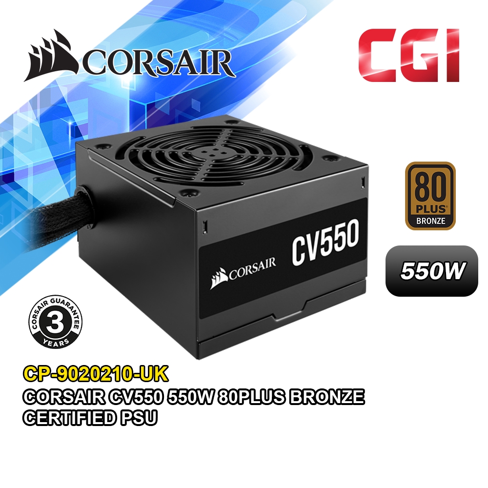 Corsair CV550 550W 80Plus Bronze Certified PSU - CP-9020210-UK | Shopee ...