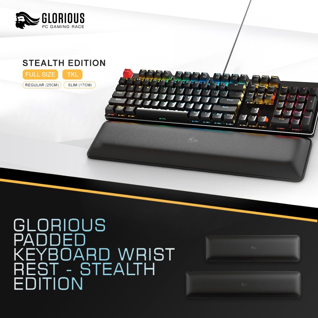 GLORIOUS Padded Keyboard Wrist Rest ( Standard ) - Stealth Edition ...