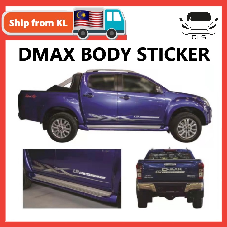 ISUZU DMAX Car Sticker Body Side Front Rear Decal - DMAX 04 Blue Power ...