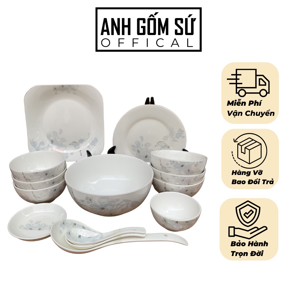 M6 porcelain dinnerware set - high quality Bat Trang dinnerware set ...