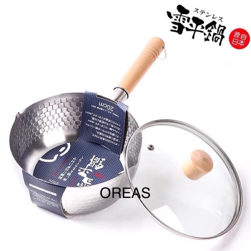 OREAS 100% original Japan Stainless Steel Snow Pan (Glass Lid) Sauce ...