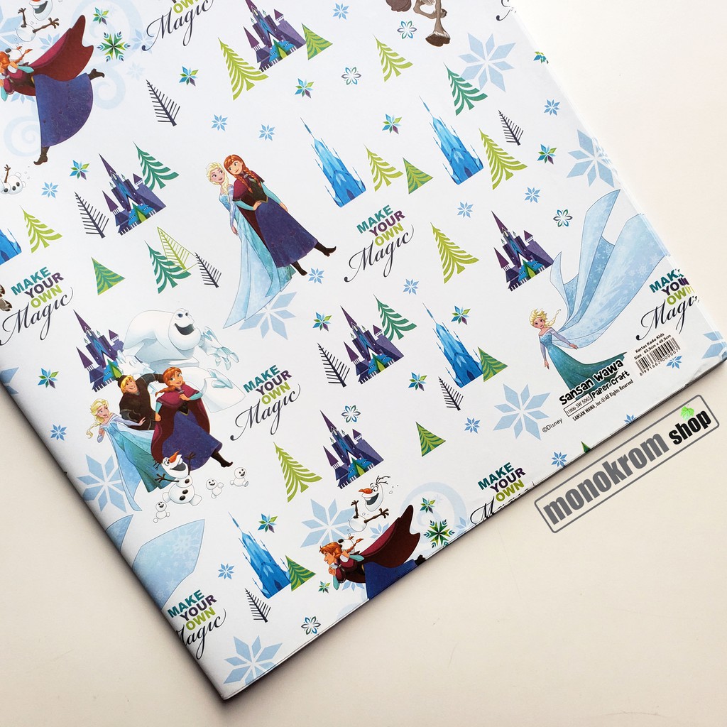 PUTIH Sansan Wawa Kid Gift Paper Frozen Elsa Anna White Wrapping Paper ...
