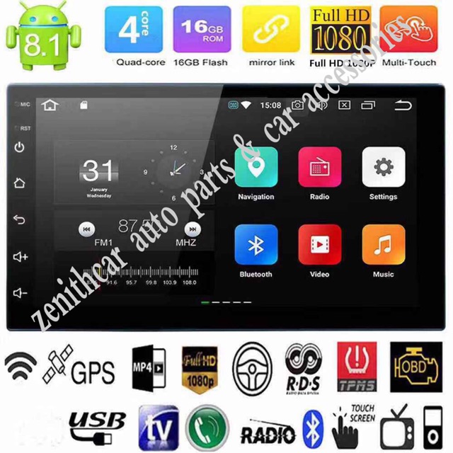 Perodua Myvi Icon 2015-2017 Android Player 2+16G 10 inch 2.5D with player casing (free reverse ...