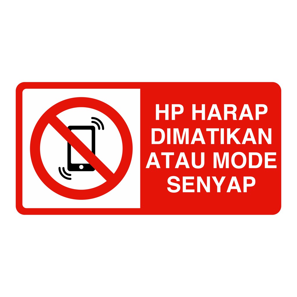 HP Cellphone Signs, Please Turn Off Or Silent Mode 15cm x 30cm Acrylic ...
