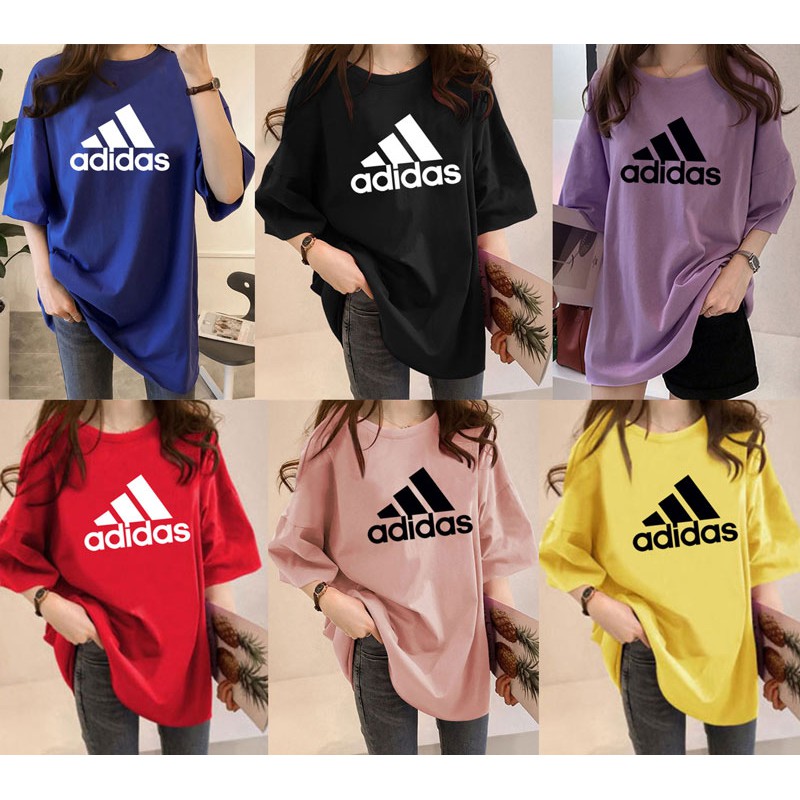 [AMYGO] A2341 M-5XL ADIDAS Loose Tshirt Women Plus Size Baju T shirt Perempuan Tops Wanita T ...
