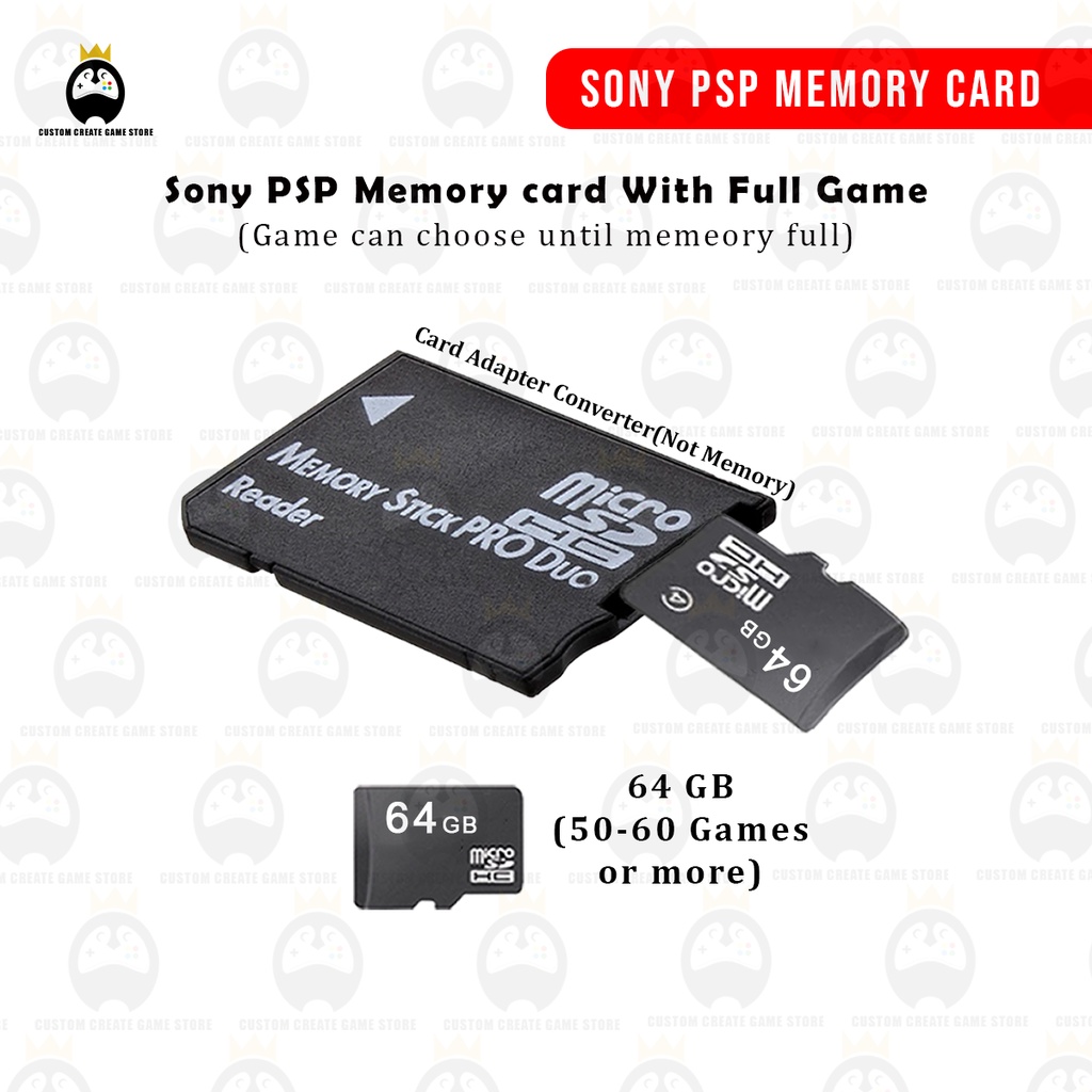 Sony PSP Memory card With Full Game [Game Boleh Pilih Include PS1 ,GBA ...