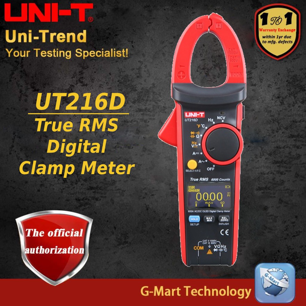 UNI-T UT216D 600A True RMS Digital Clamp Meter | Shopee Malaysia