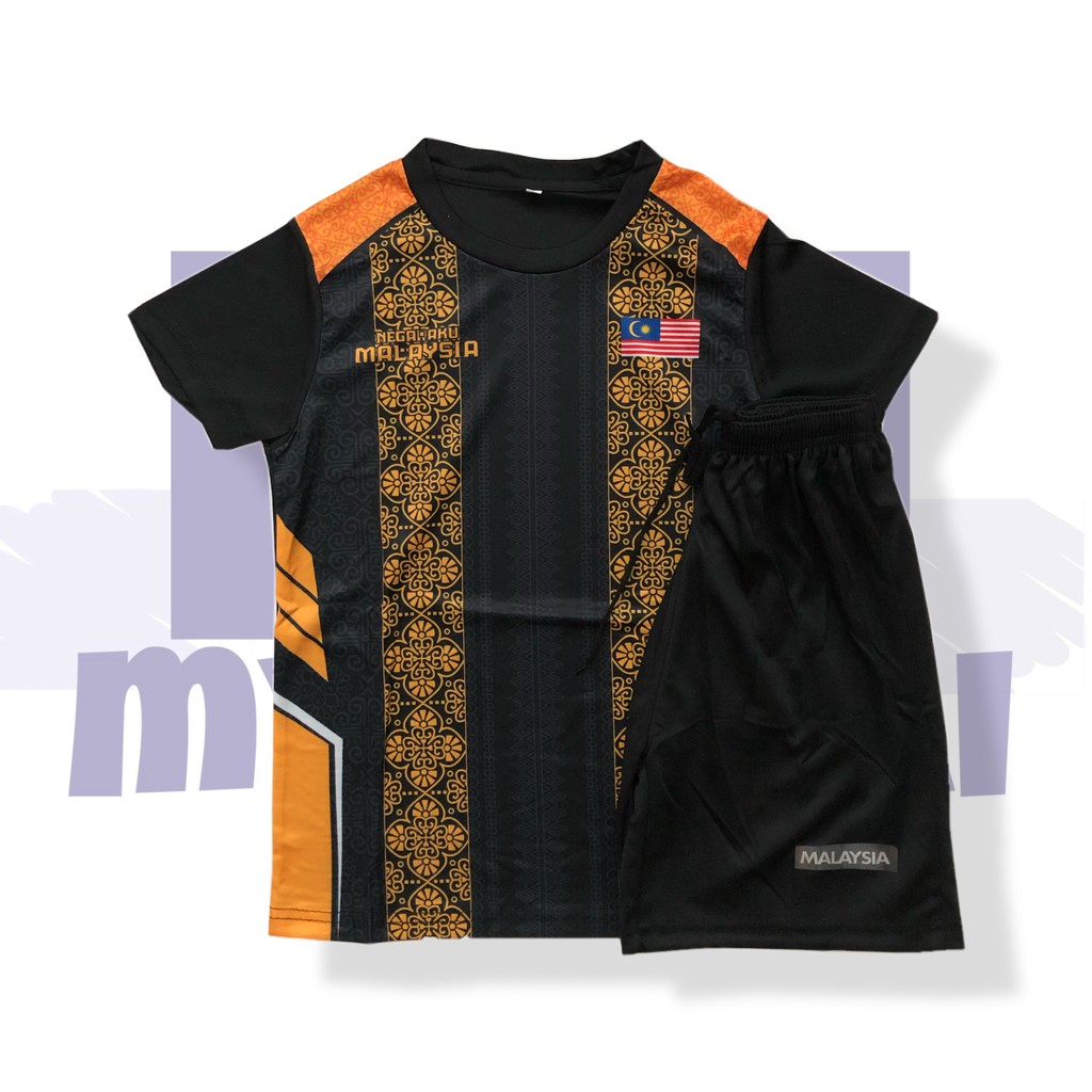 Set Wear Budak Baju Jersey Material Lengan Pendek Corak Traditional ...