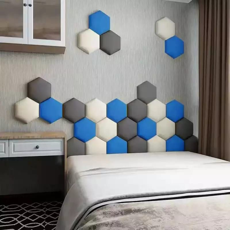 HIASAN DINDING Kimo PREMIUM hexagonal Headboard - wall panel decoration ...