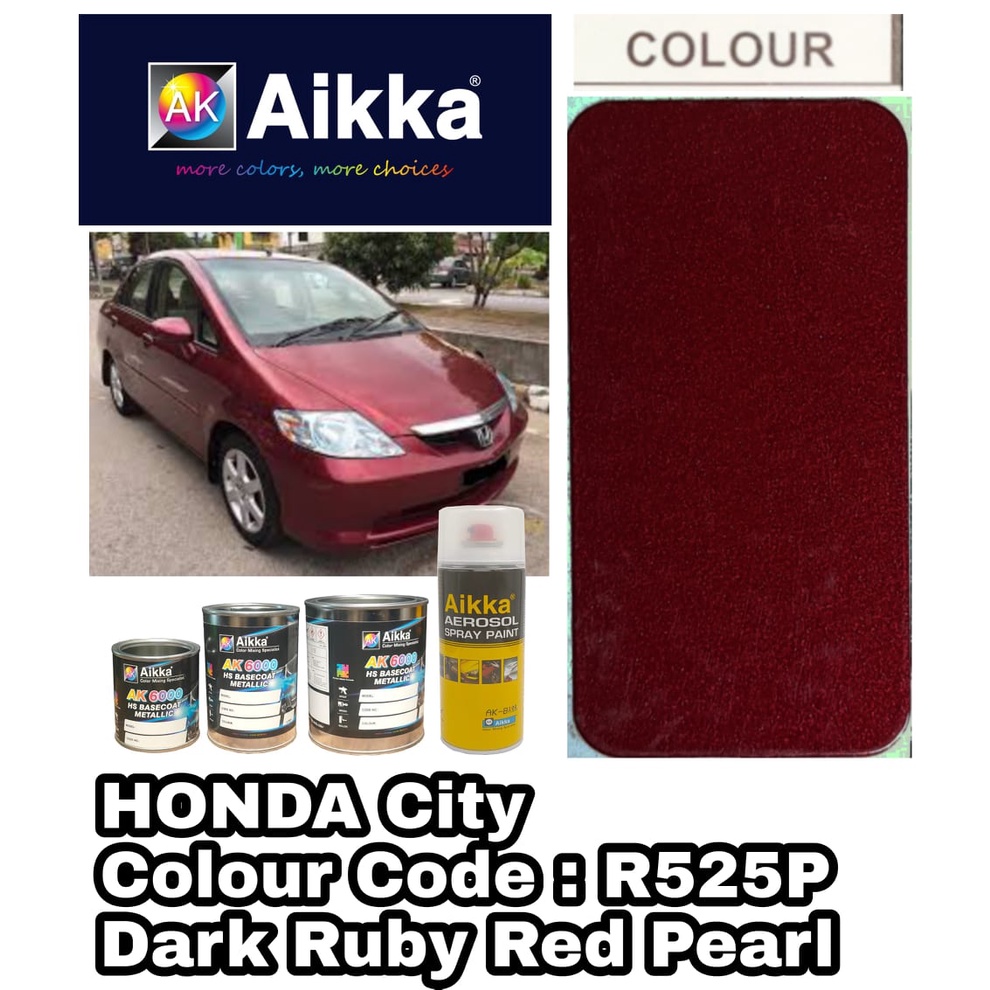 HONDA R525P DARK RUBY RED PEARL Aikka 2K Paint / Cat Bancuh Kereta ...
