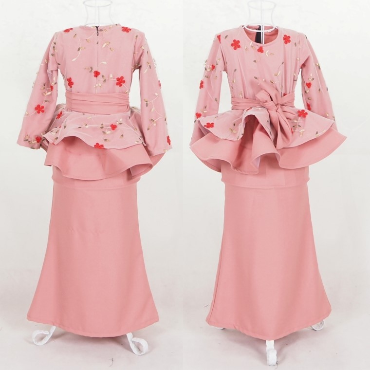 [Ready Stock] Saina Nisa Baju Kurung Budak Rose net Chiffon Bayi ...