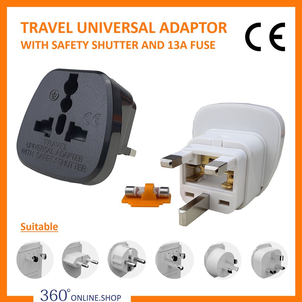 UK 3pin Universal Multi Power Travel Plug Converter Adaptor Adapter ...