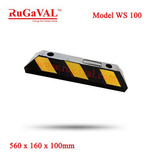 Rubber Wheel Stopper WS100, Size: 560mm L x 160mm W x 100mm THK ...
