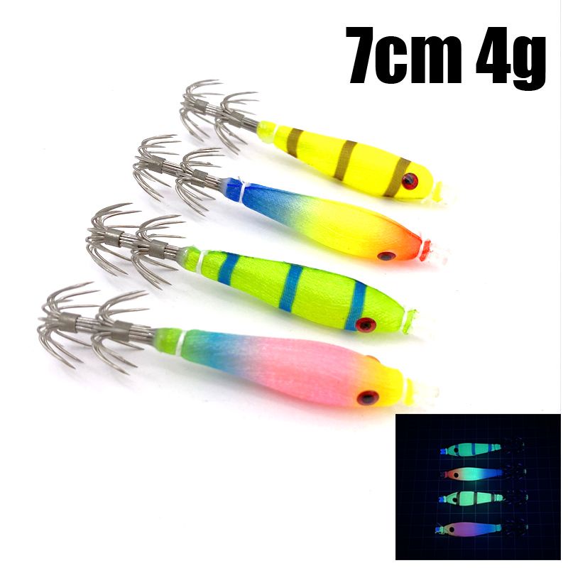 Anh A12 4g 7cm Luminous Squid Jig Candat Sotong Mabang Grow in Dark Fishing EGi Lures | Shopee ...
