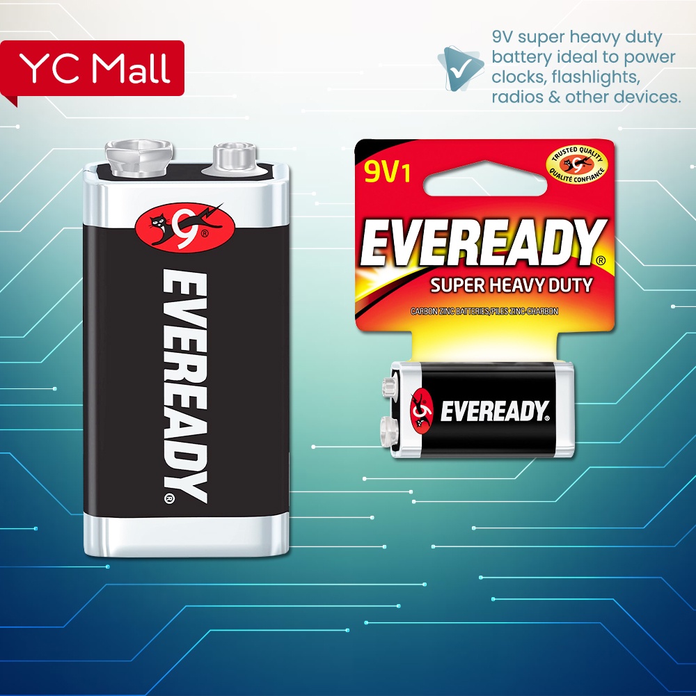 Eveready Super Heavy Duty 9V Carbon Zinc Batteries | Shopee Malaysia