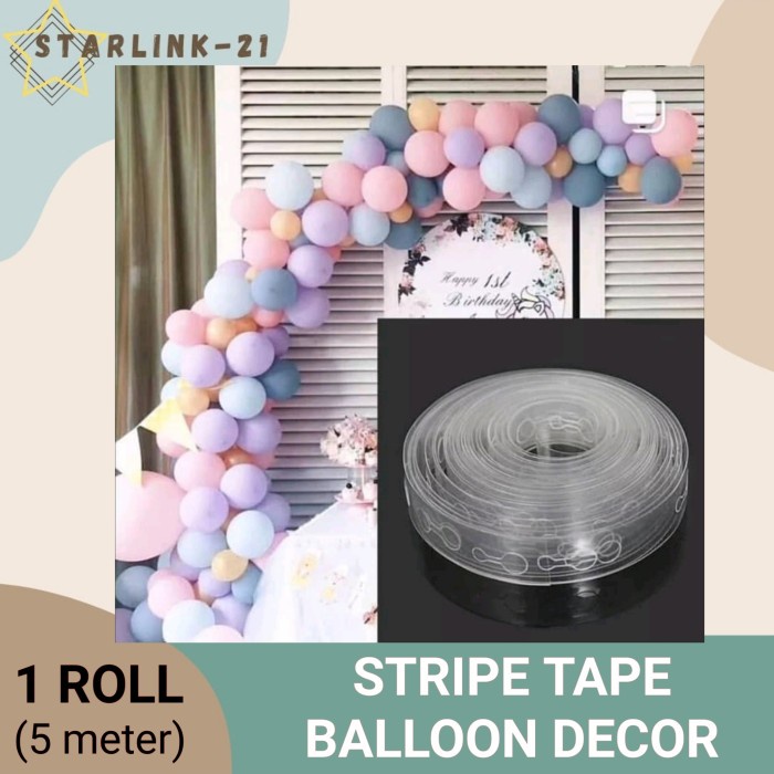 Stripe TAPE Balloon Decoration Balloons l Strip Balloon Arch Garland ...