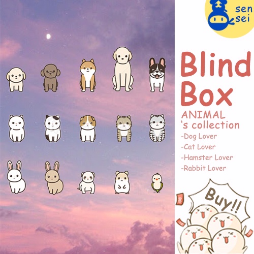 SENSEI Blind Box Figurine Animal Figurine Pet Lovers Animal Toy Cat Dog ...