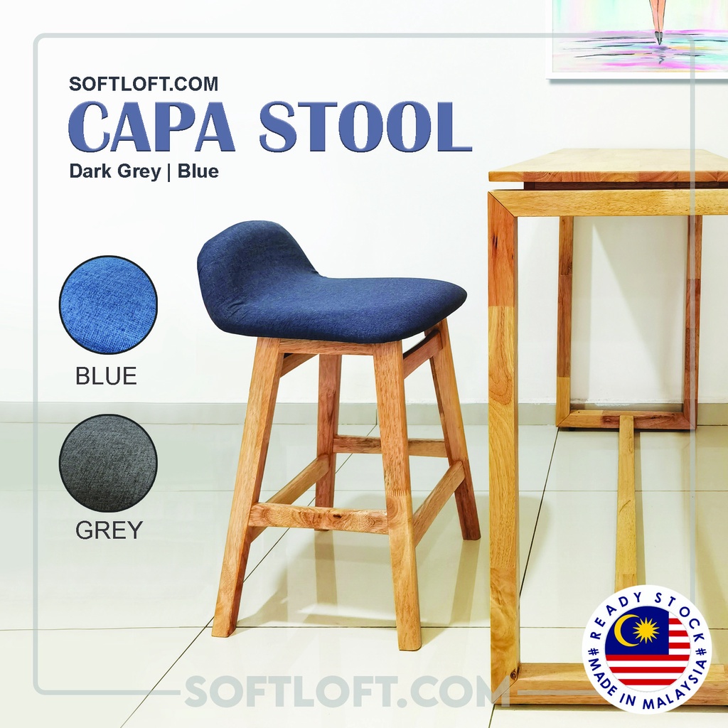 100 % Solid Wood CAPA Bar Counter Stool Island Dining Tall High Chair ...