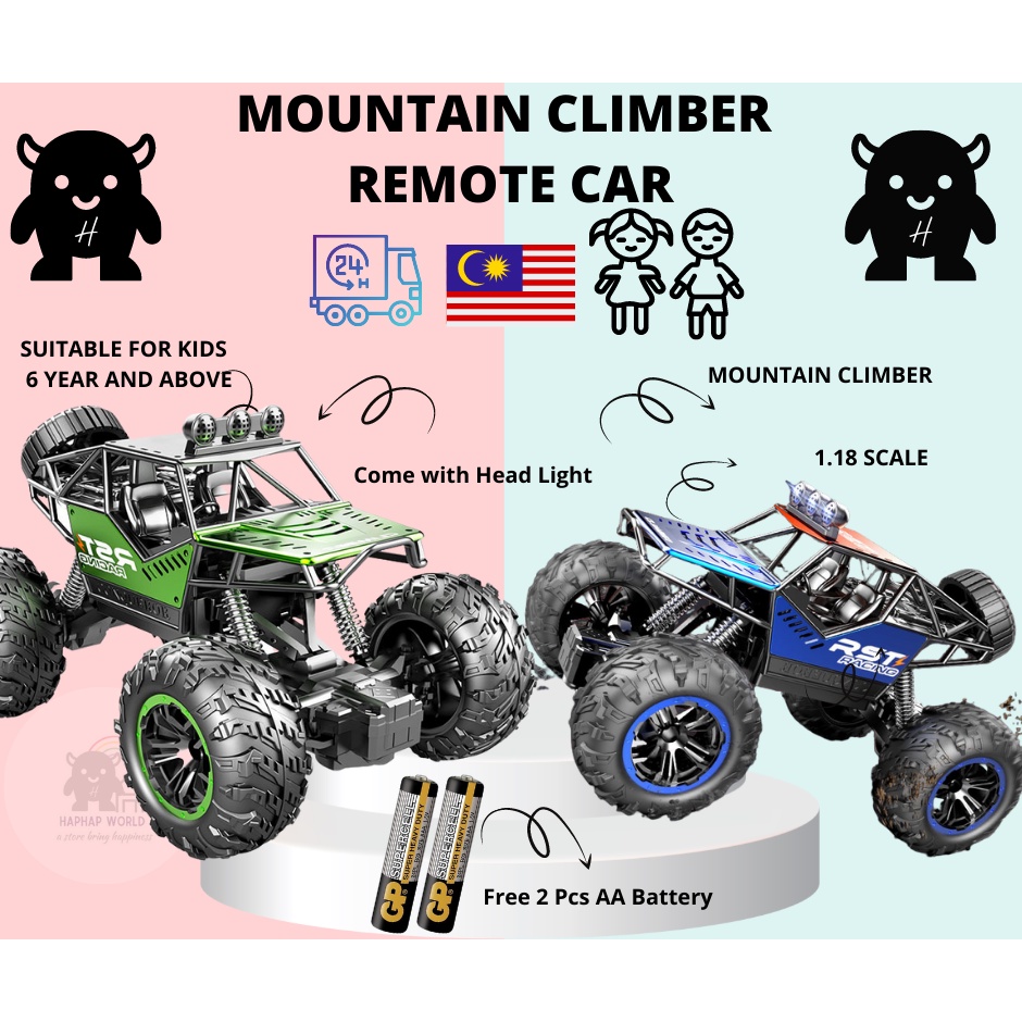 RC Remote Control Car kereta mainan elektrik budak 4WD Monster Truck ...
