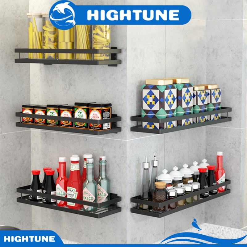 HIGHTUNE Kitchen Spice Rack Wall Mounted Punch Seasoning Shelf Storage ...