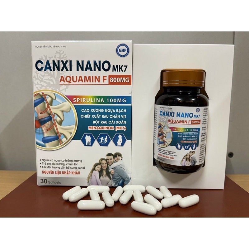 Organic Calcium Pills CALCIUM NANO MK7 AQUAMIN F 800mg - White horse ...