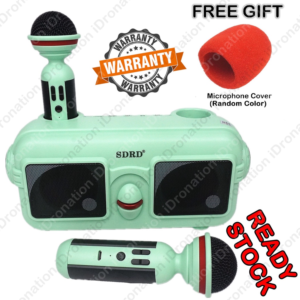SDRD MINI SD-304 SD304 Dual Wireless Microphone Portable 3D Bluetooth ...