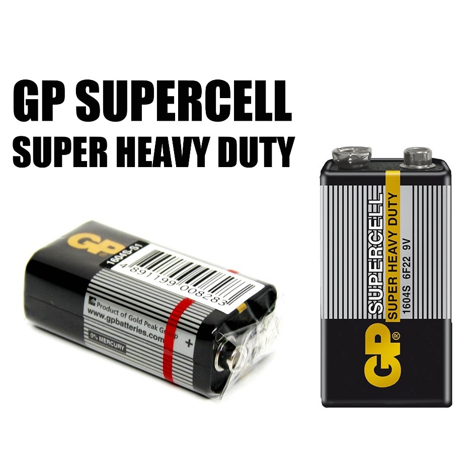 (1Pcs) GP Supercell 9V Heavy Duty Battery / Bateri 9V GP Supercell ...