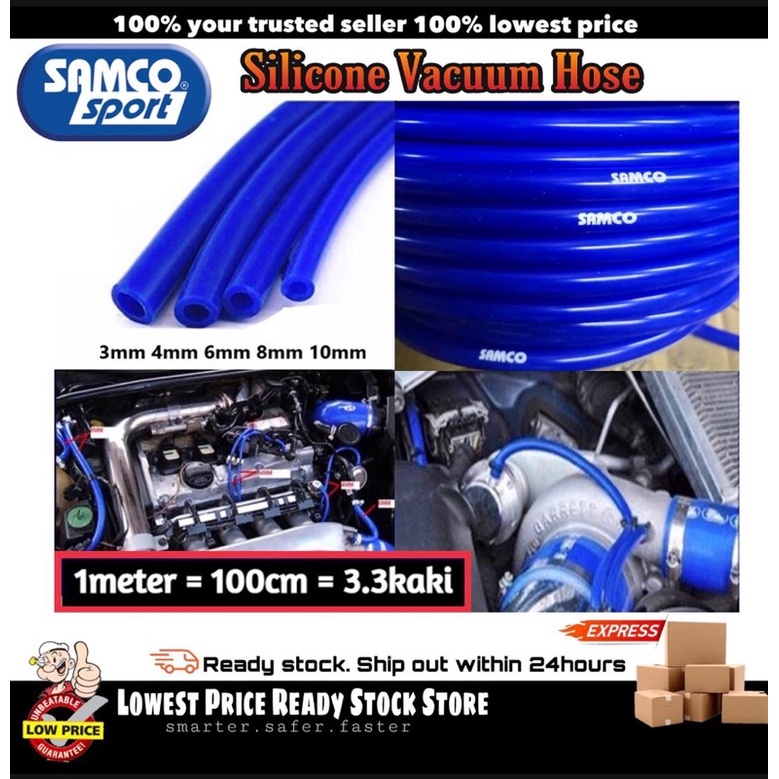 Samco Silicone Vacuum Hose 3mm 4mm 6mm 8mm 10mm (1meter =100cm=3kaki ) | Shopee Malaysia