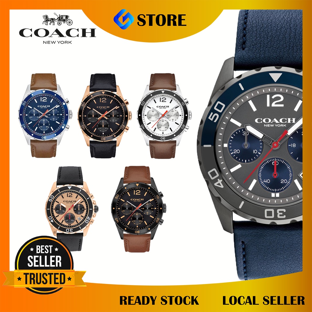 [Original] Coach Men Watch Leather Strap Chronograph Quartz 14602070 ...
