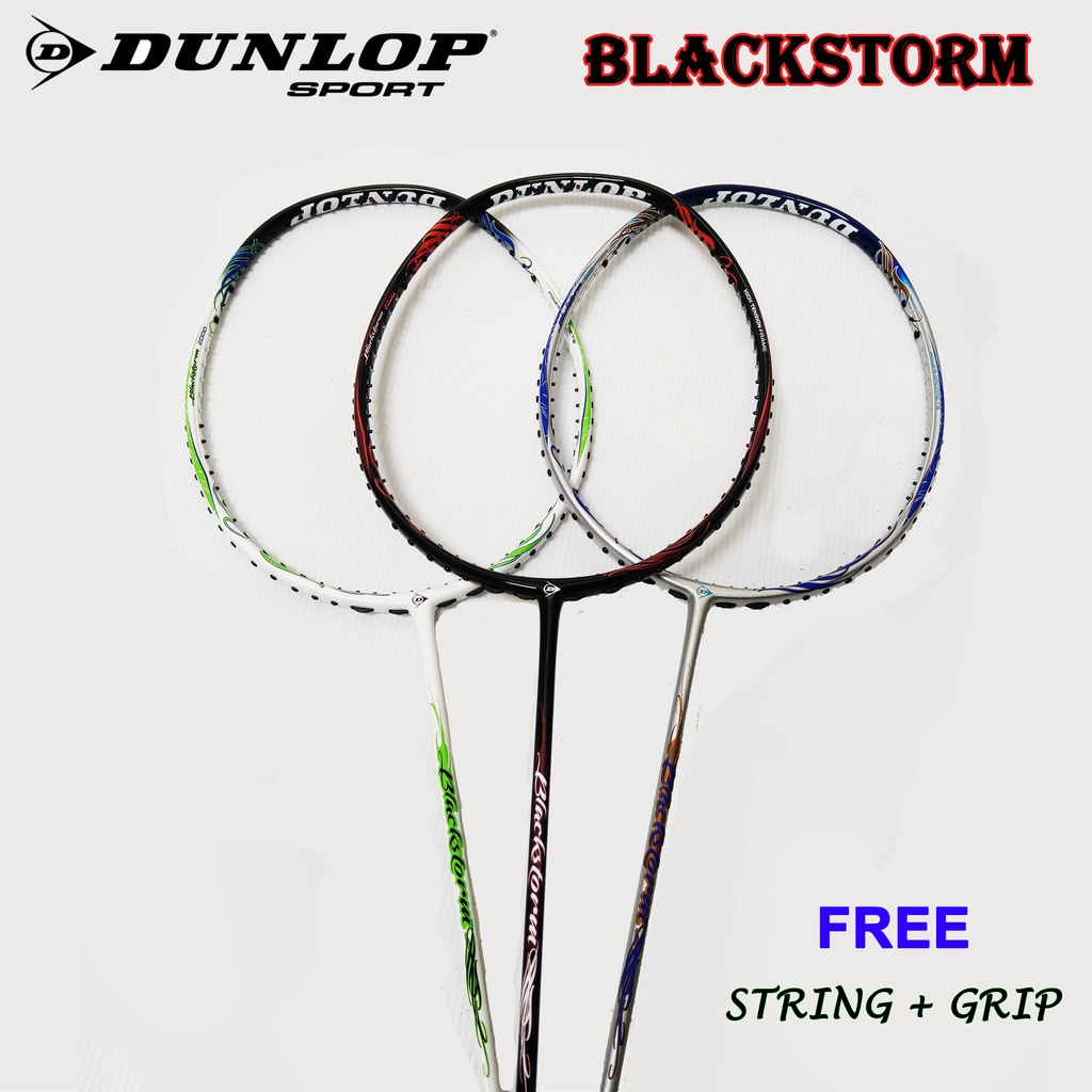 Dunlop BLACKSTORM HM Graphite Badminton Racquet Raket Racket Free ...