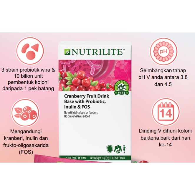 Nutrilite Cranberry Fruit Drink Base With Probiotic, Inulin & FOS ...