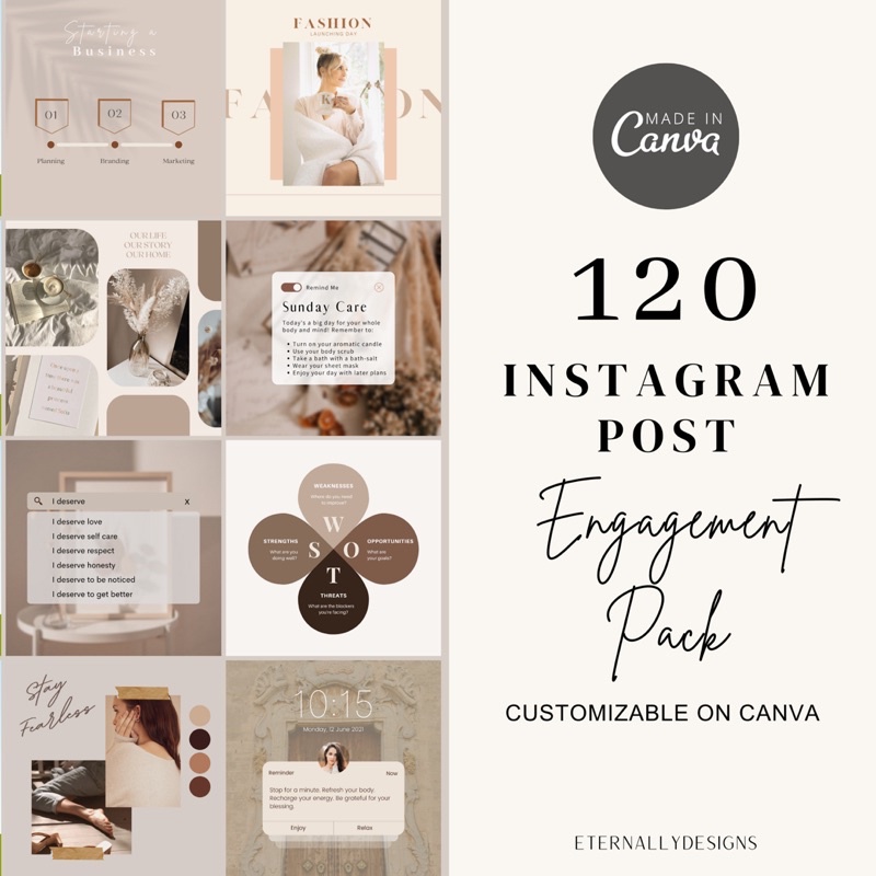 120 Canva Templates For Instagram, Engagement Booster, Social Media ...