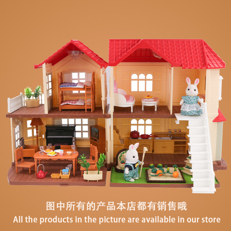 ::ready stock:: house play set Yasini Doll Dining Table Food Villa Set ...