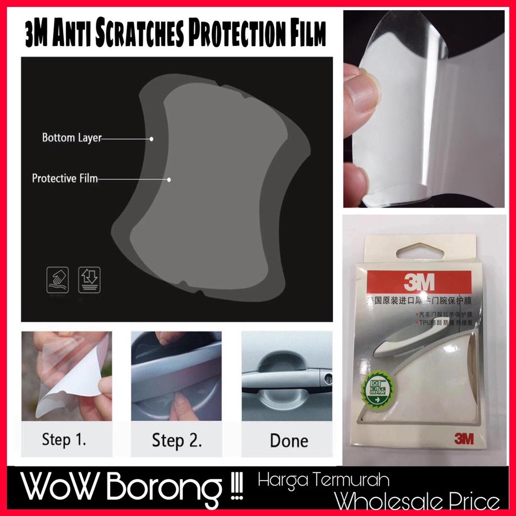 3M Car Door Handle Anti Scratches Protection Film (4psc/box) | Shopee ...