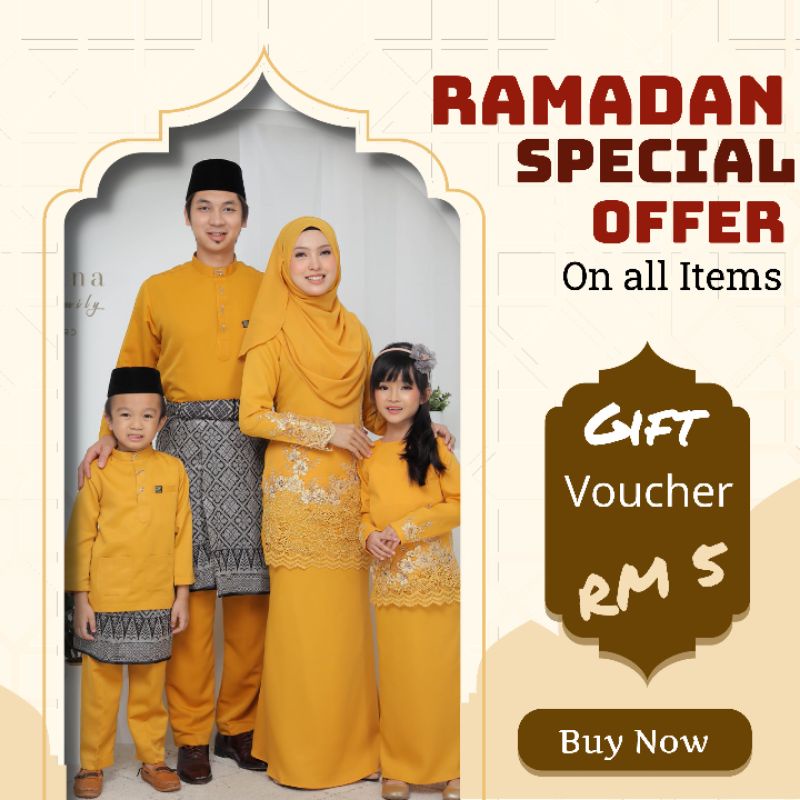 Baju Raya Set Family/Kyrana Mustard/Family Sets/Raya Sedondon/Baju ...
