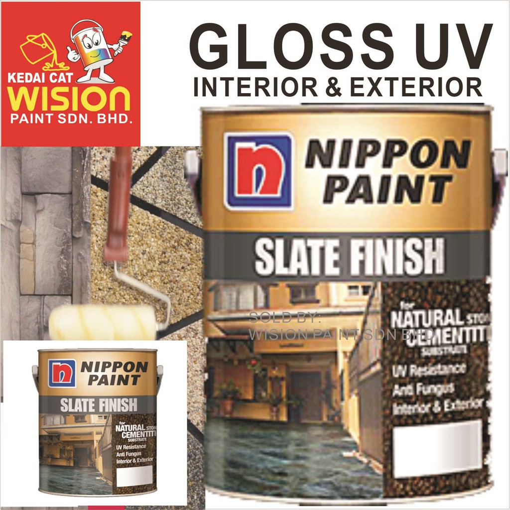 5L NIPPON SLATE FINISH PAINT for Nature Stones | Flooring | Gloss ...