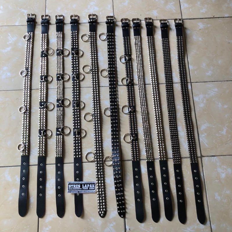 Punk rock n roll spike leather belt Korean street wear stud spike ring ...