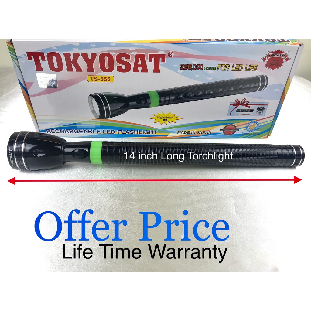 TOKYOSAT LED TORCHLIGHT FLASHLIGHT 5 BATTERIES ONE,14 inch Long (TS-555 ...