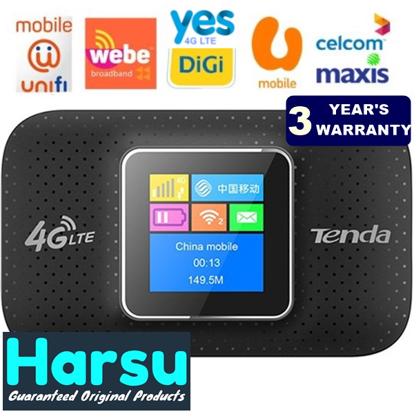 Tenda 4G185 4G LTE Advanced Portable Wireless WiFi Modem Router MiFi Webe UNIFI DIGI YES CELCOM ...