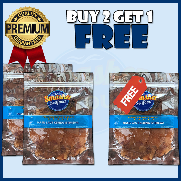 [BUY 2 FREE 1] Sayap Sotong Kering Emas | Dried Loligo Smasher Seafood | 吊片鱿鱼干 (63g*3) | Shopee ...