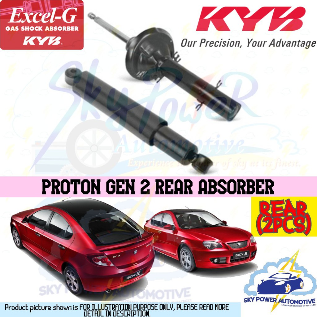 PROTON GEN 2 (WRM44) KAYABA (KYB) EXCEL-G GAS SHOCK ABSORBER (REAR 2PCS) | Shopee Malaysia