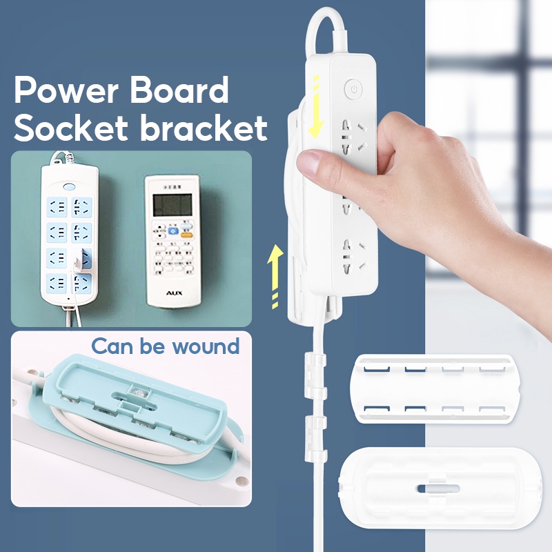 Wall Mounted Socket Extension Sticker Self Adhesive Power Strip Fixator ...