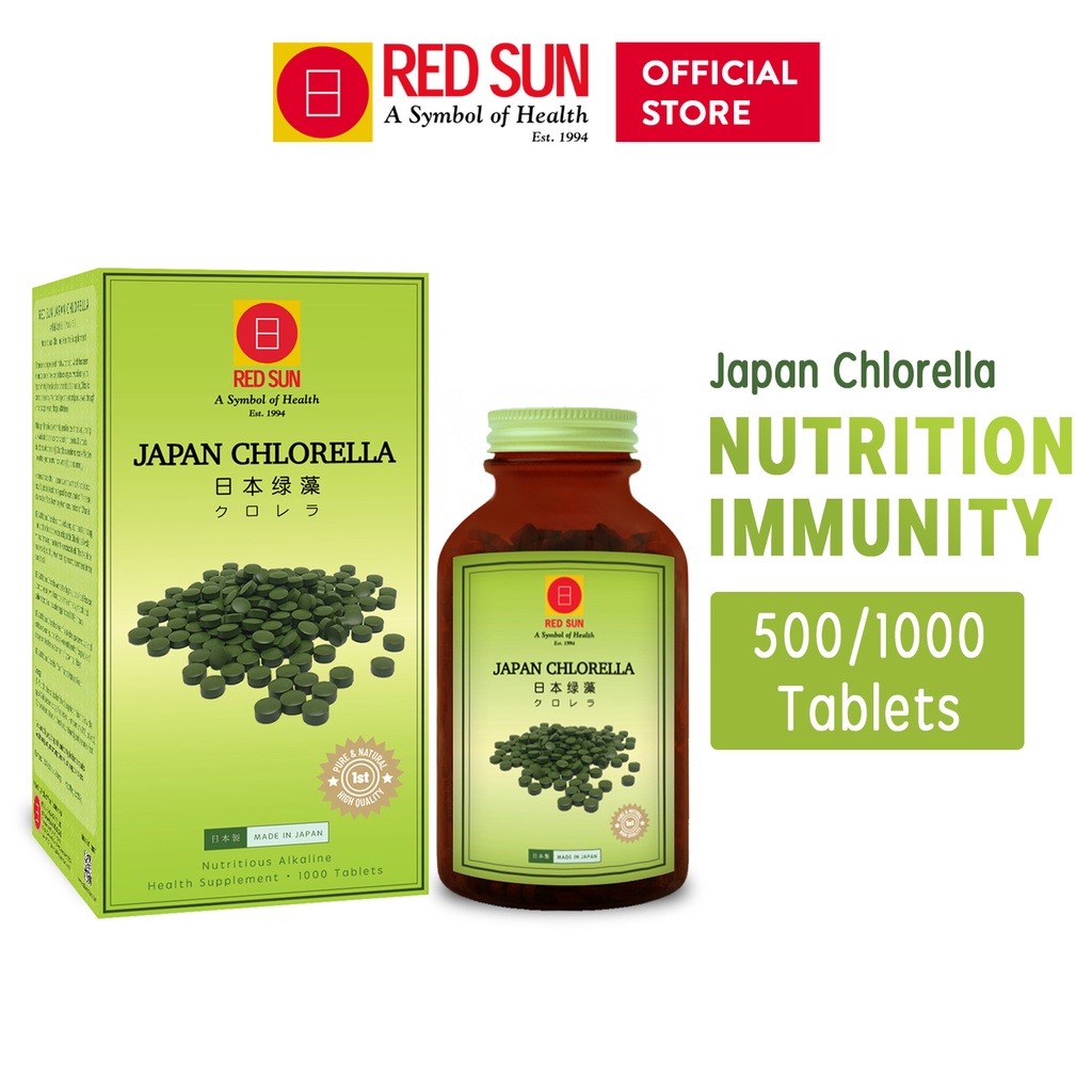 RED SUN Japan Chlorella | 500 or 1000 Tablets/Bottle | Improve ...
