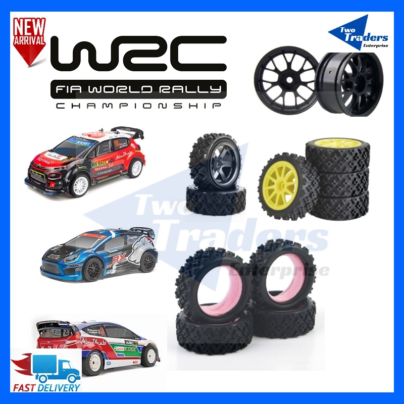 [TwoTraders] 4pcs 70mm Rc Rally Block Soft Rubber Tire Tyres Tyre tayar ...