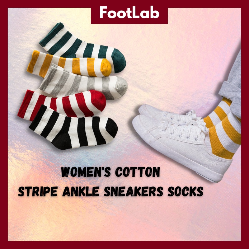 Korean Style Stripes Socks Vertical Lines Men Women Unisex Stylish ...